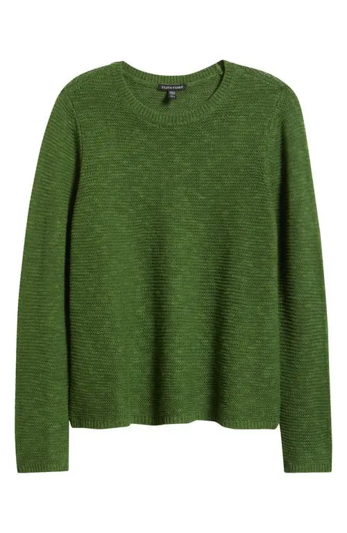Eileen Fisher Textured Crewneck Sweater - Field