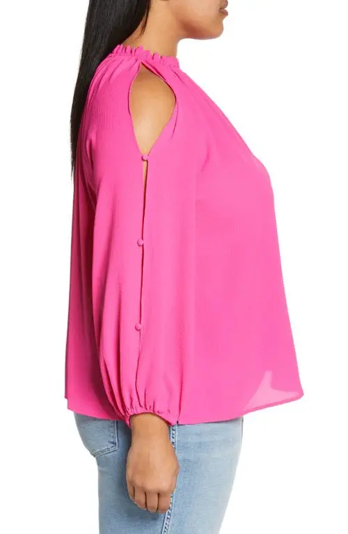 Vince Camuto Cold Shoulder Crepe Blouse