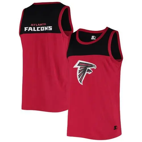 STARTER Black Atlanta Falcons Team Touchdown Fashion Tank Top - Red