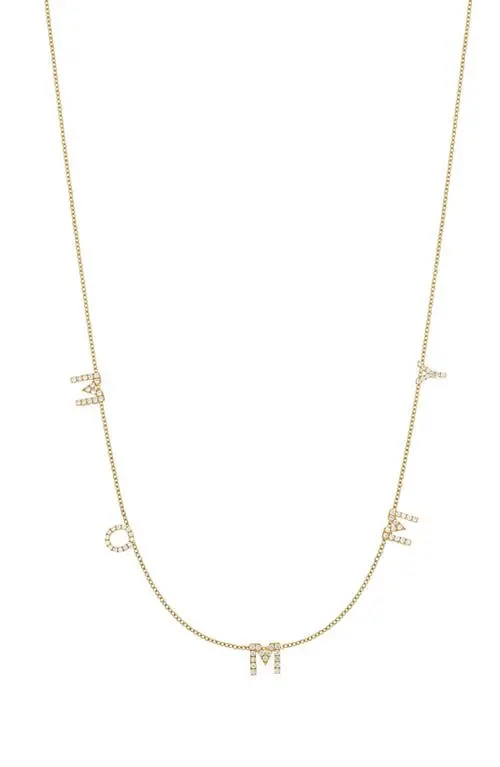 Bony Levy Classic Initial Diamond Charm Necklace - 18k Yellow Gold - 5 Charms