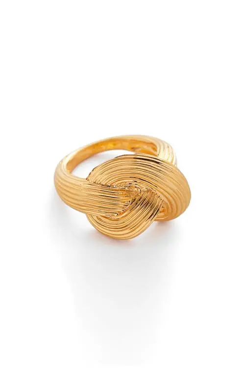 Monica Vinader Groove Chunky Knot Ring - Gp