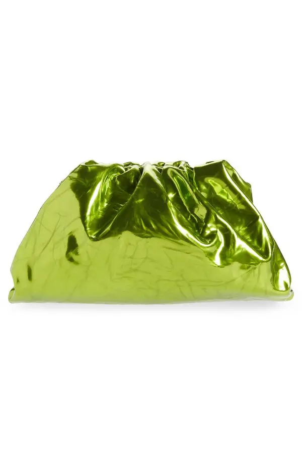 Bottega Veneta Teen Pouch Leather Clutch - Chlorophyll-silver