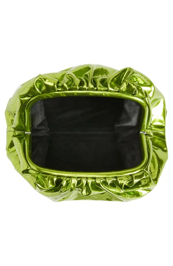 Bottega Veneta Teen Pouch Leather Clutch - Chlorophyll-silver