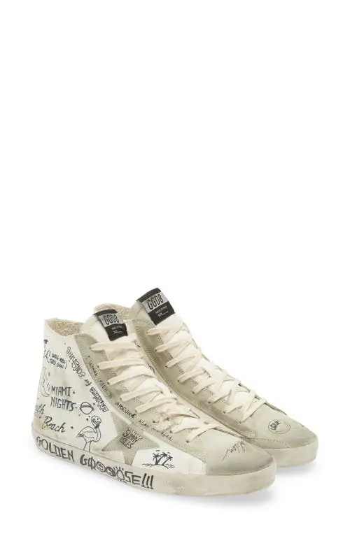GOLDEN GOOSE Francy Leather High-top Sneaker - White/ice/black