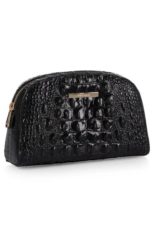Brahmin Dany Croc Embossed Leather Cosmetics Pouch