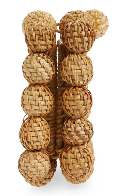 Cult Gaia Eos Rattan Box Clutch