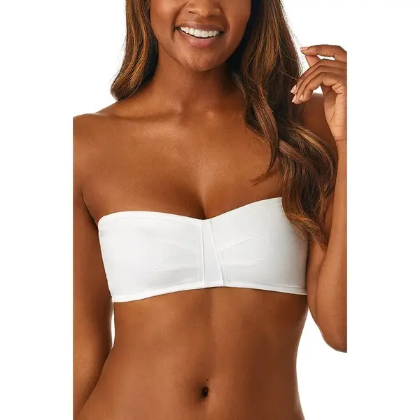 ON GOSSAMER Cabana Strapless Cotton Blend Bandeau - White