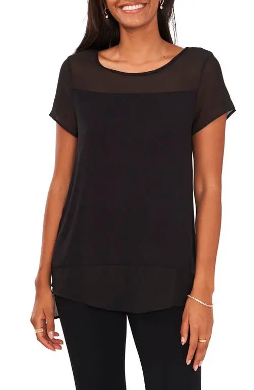 Chaus Mixed Media Blouse - Black