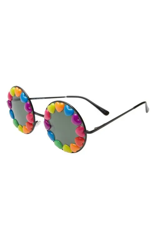 RAD + REFINED Heart Round Frame Sunglasses
