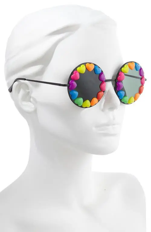 RAD + REFINED Heart Round Frame Sunglasses