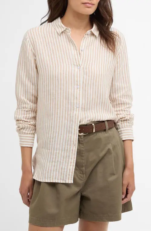 Barbour Linen Button-up Shirt - Hessian Stripe