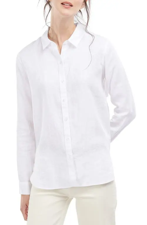 Barbour Linen Button-up Shirt - White