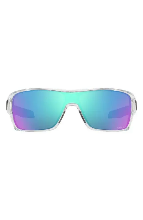 Oakley 32mm Rectangular Sunglasses - Polished Clear/ Prizm Sapphire