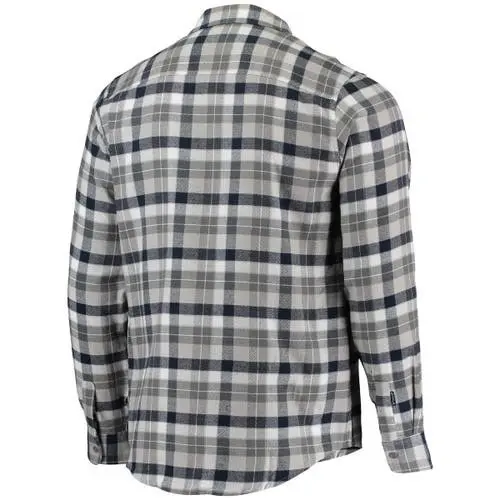 ANTIGUA Gray Washington Capitals Ease Plaid Button-up Long Sleeve Shirt