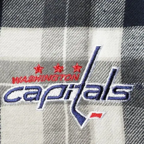 ANTIGUA Gray Washington Capitals Ease Plaid Button-up Long Sleeve Shirt