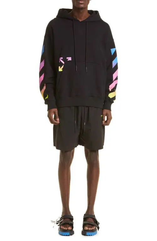 Off-White Rainbow Arrows Cotton Graphic Hoodie