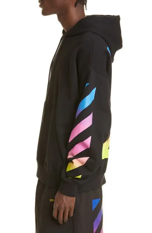 Off-White Rainbow Arrows Cotton Graphic Hoodie
