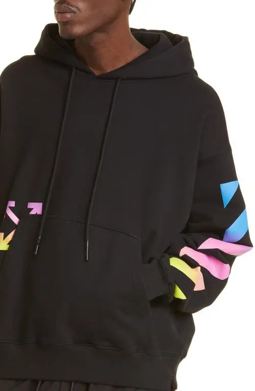 Off-White Rainbow Arrows Cotton Graphic Hoodie
