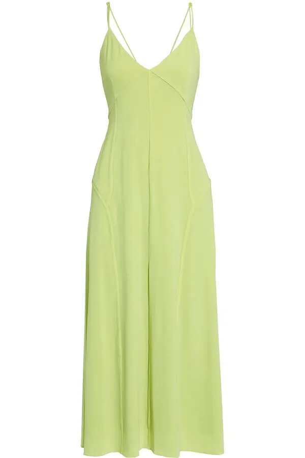Halston Lea Stretch-Jersey Midi Dress In Chartreuse - 85% Off | Editorialist