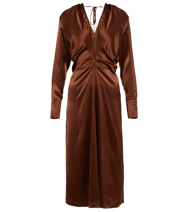 Victoria Beckham Silk Satin Midi Dress