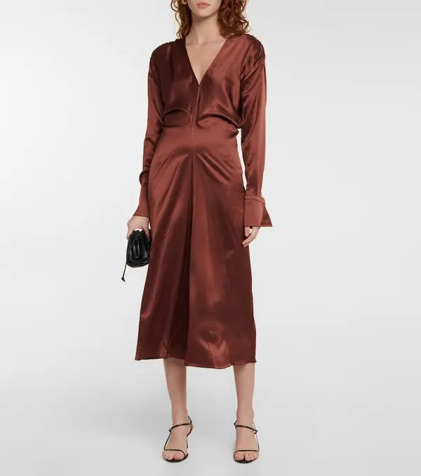 Victoria Beckham Silk Satin Midi Dress