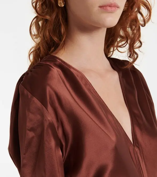 Victoria Beckham Silk Satin Midi Dress