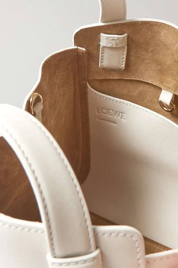 Loewe White Hammock Nugget Small Leather Tote