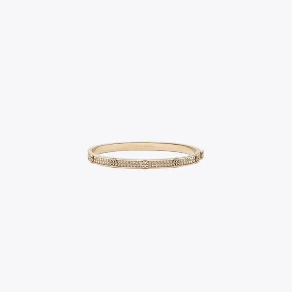 Tory Burch Icon Thin Hinge Bangle - Rose Gold/pink