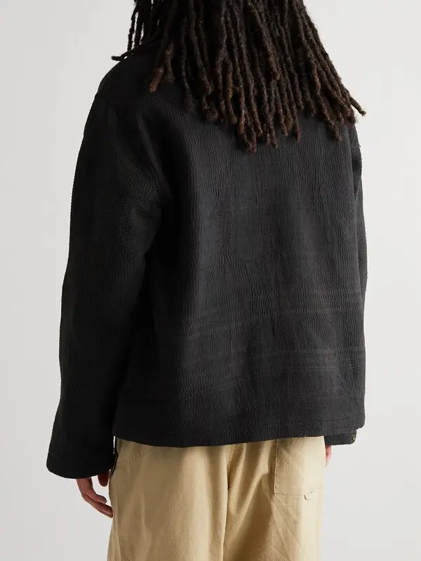 Karu Research Upcycled Quilted Cotton Jacket In Black - 60% Off