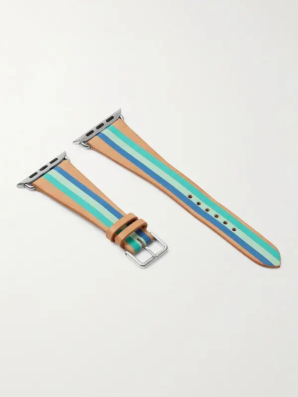 LACALIFORNIENNE Aquamarine Striped Watch Strap - Blue
