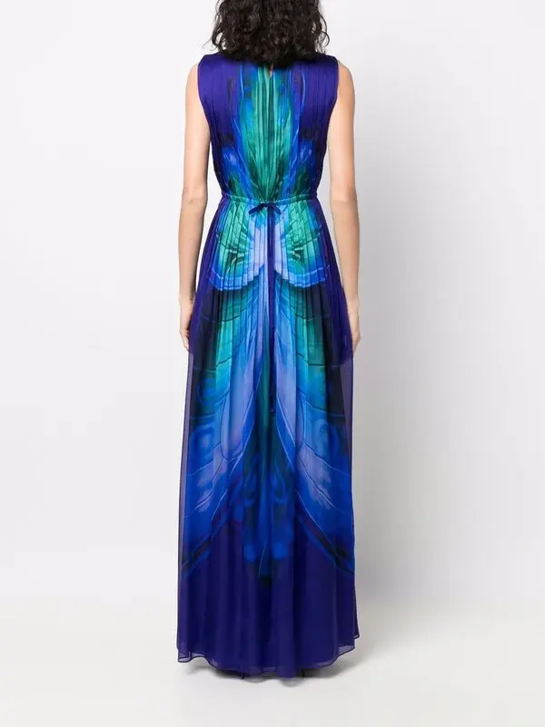 Alberta Ferretti Butterfly Print Maxi Dress