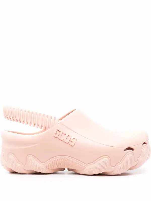Gcds Ibex Logo-embossed Slingback Clogs - Pink