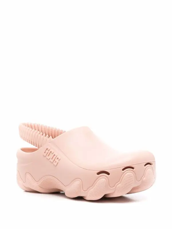 Gcds Ibex Logo-embossed Slingback Clogs - Pink
