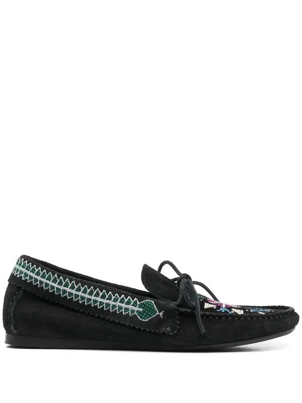 Isabel Marant Étoile Embroidered Suede Loafers