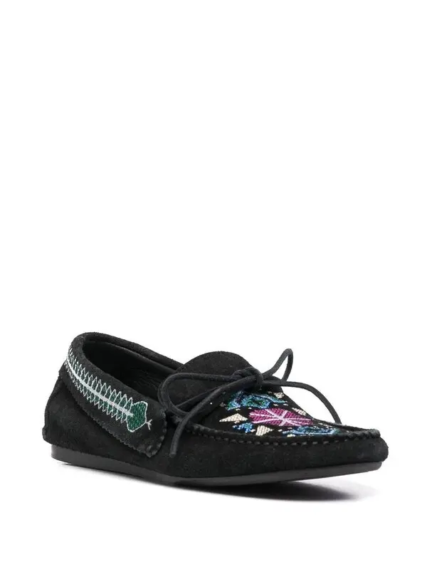 Isabel Marant Étoile Embroidered Suede Loafers