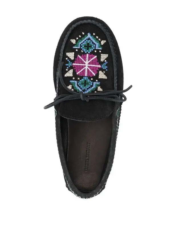 Isabel Marant Étoile Embroidered Suede Loafers