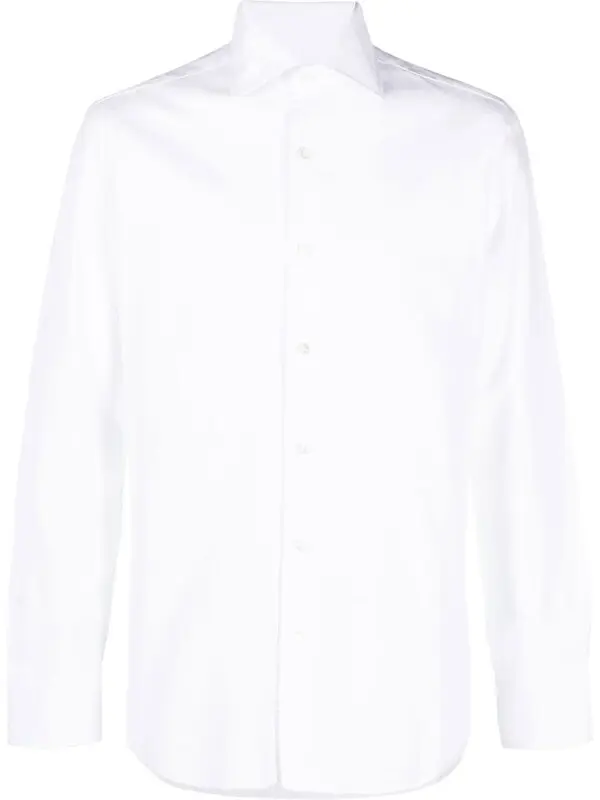 BARBA NAPOLI Long-sleeve Poplin Shirt - White