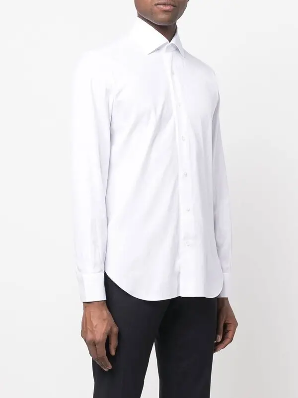 BARBA NAPOLI Long-sleeve Poplin Shirt - White