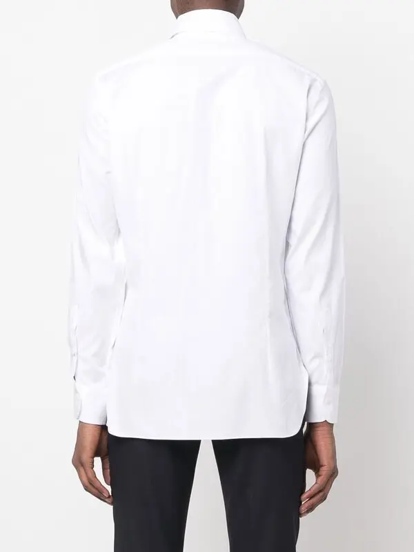BARBA NAPOLI Long-sleeve Poplin Shirt - White