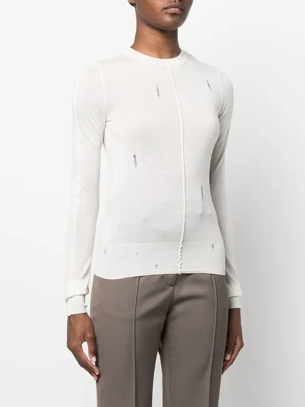 Amiri Distressed Cashmere Jumper - Neutrals