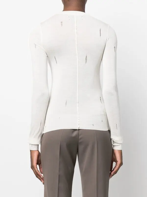 Amiri Distressed Cashmere Jumper - Neutrals