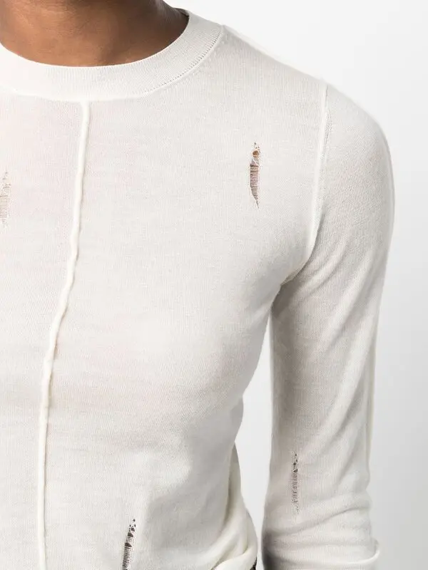 Amiri Distressed Cashmere Jumper - Neutrals