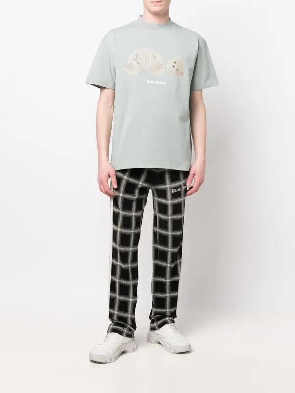 Palm Angels Teddy Bear Logo-print Crew-neck T-shirt - Green