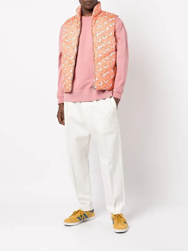 ERL Reversible Logo-print Padded Gilet - Orange