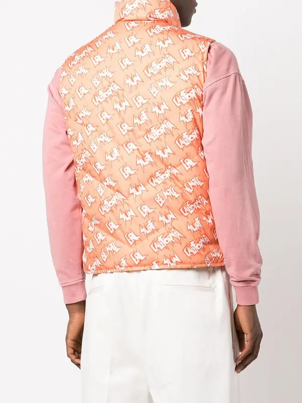 ERL Reversible Logo-print Padded Gilet - Orange
