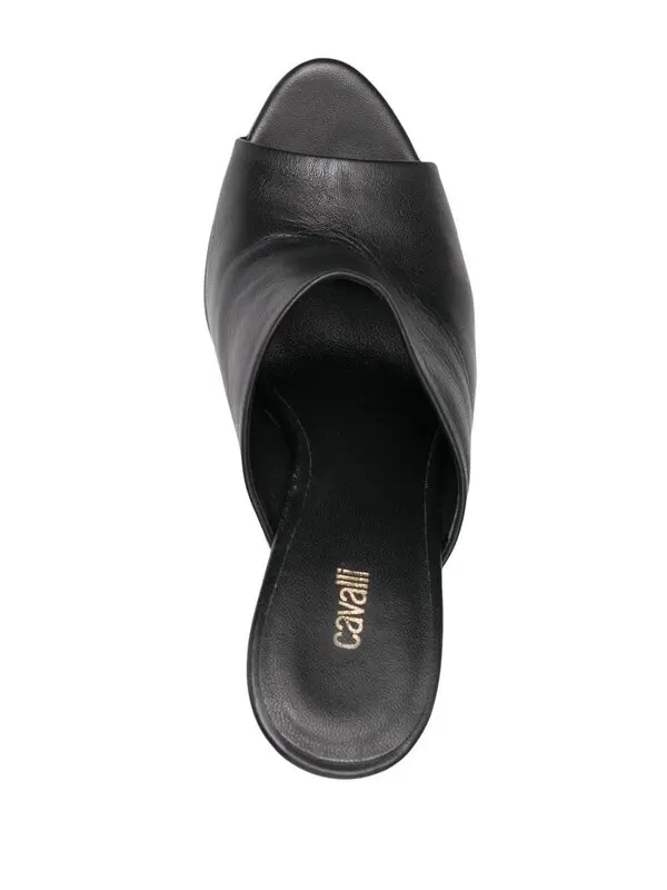 Roberto Cavalli Tiger Tooth Sculpted-heel Mules