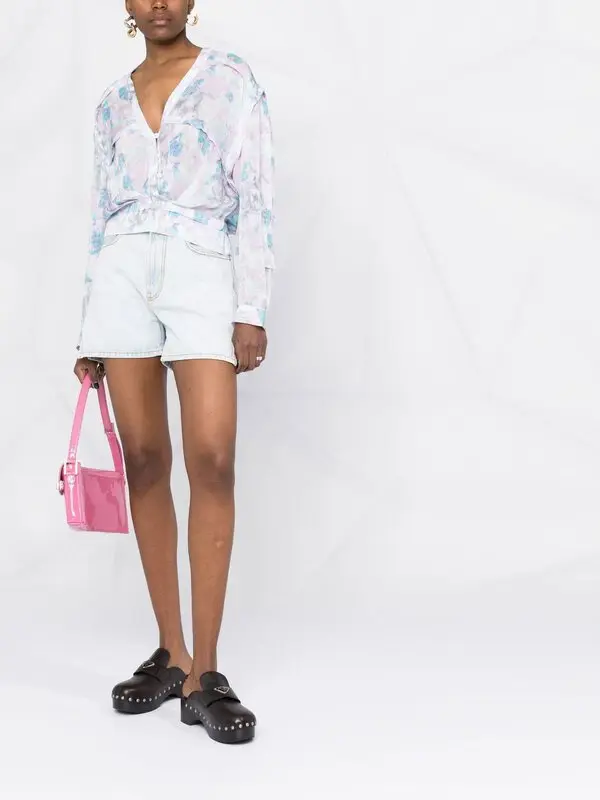 IRO PARIS Floral-print V-neck Blouse - Pink