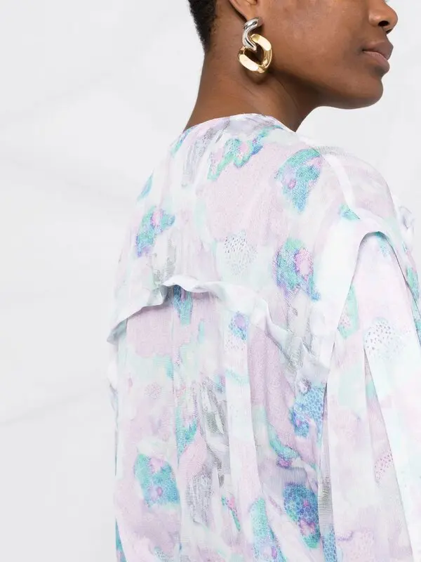 IRO PARIS Floral-print V-neck Blouse - Pink