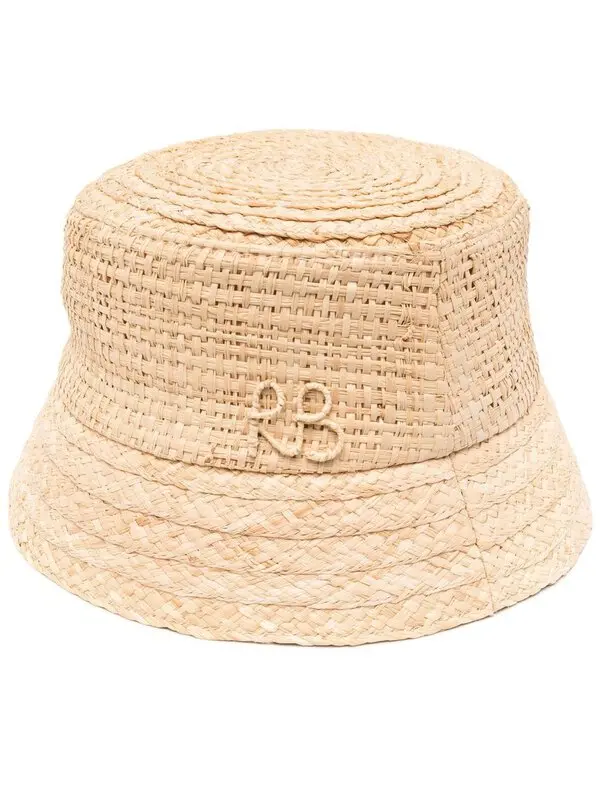 Ruslan Baginskiy Woven Jute Bucket Hat - Neutrals