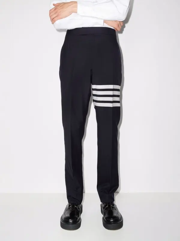 Thom Browne Navy Wool 4-bar Stripe Trousers